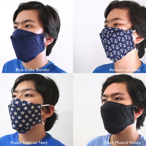 3D Fit Cotton Face Mask With Built-in Filter, Adjustable Adult Size - Etsy