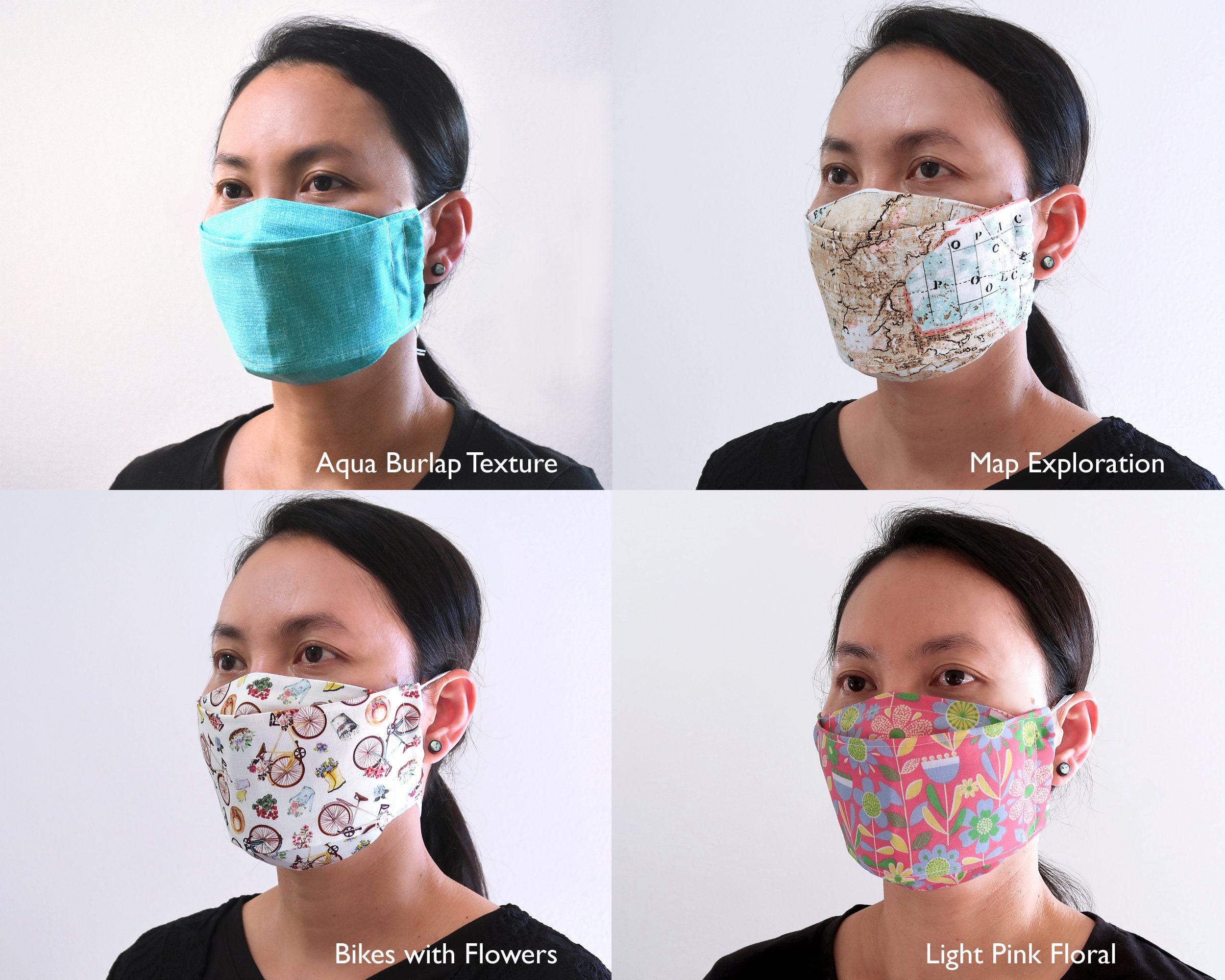 FILTER POCKET 3D Origami Face Mask With 100% Cotton 2 Ply | Etsy