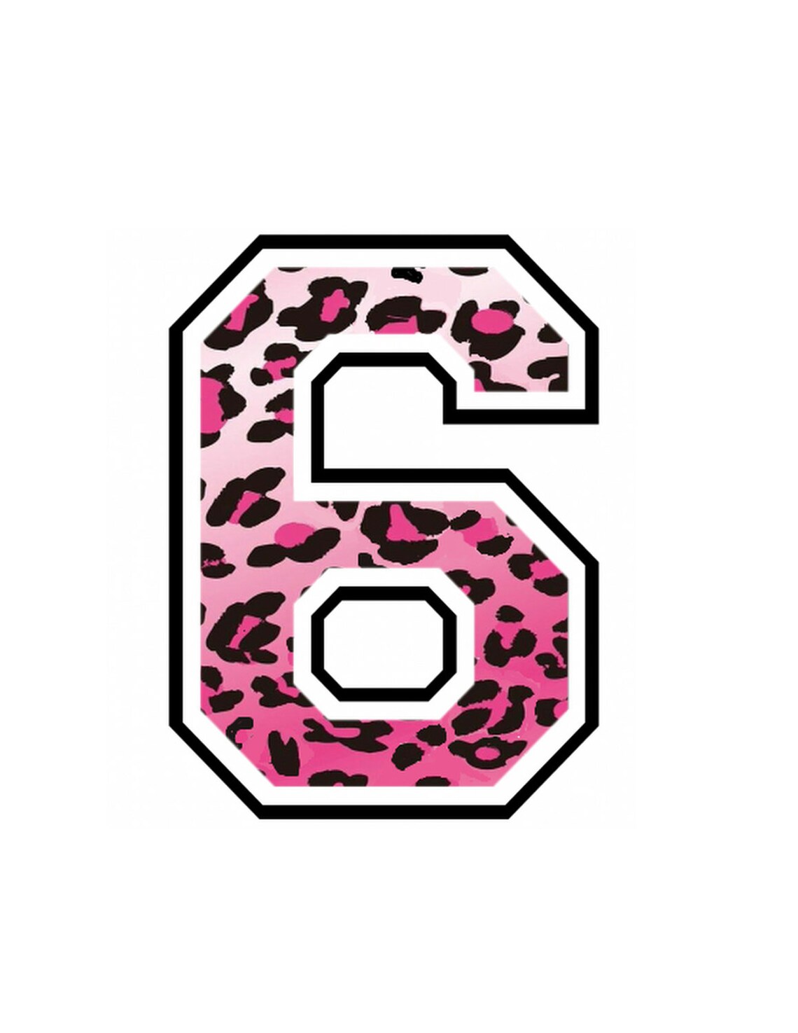 Iron on Number 6 Pink Cheetah for Tshirt Iron on Transfer, Instant ...