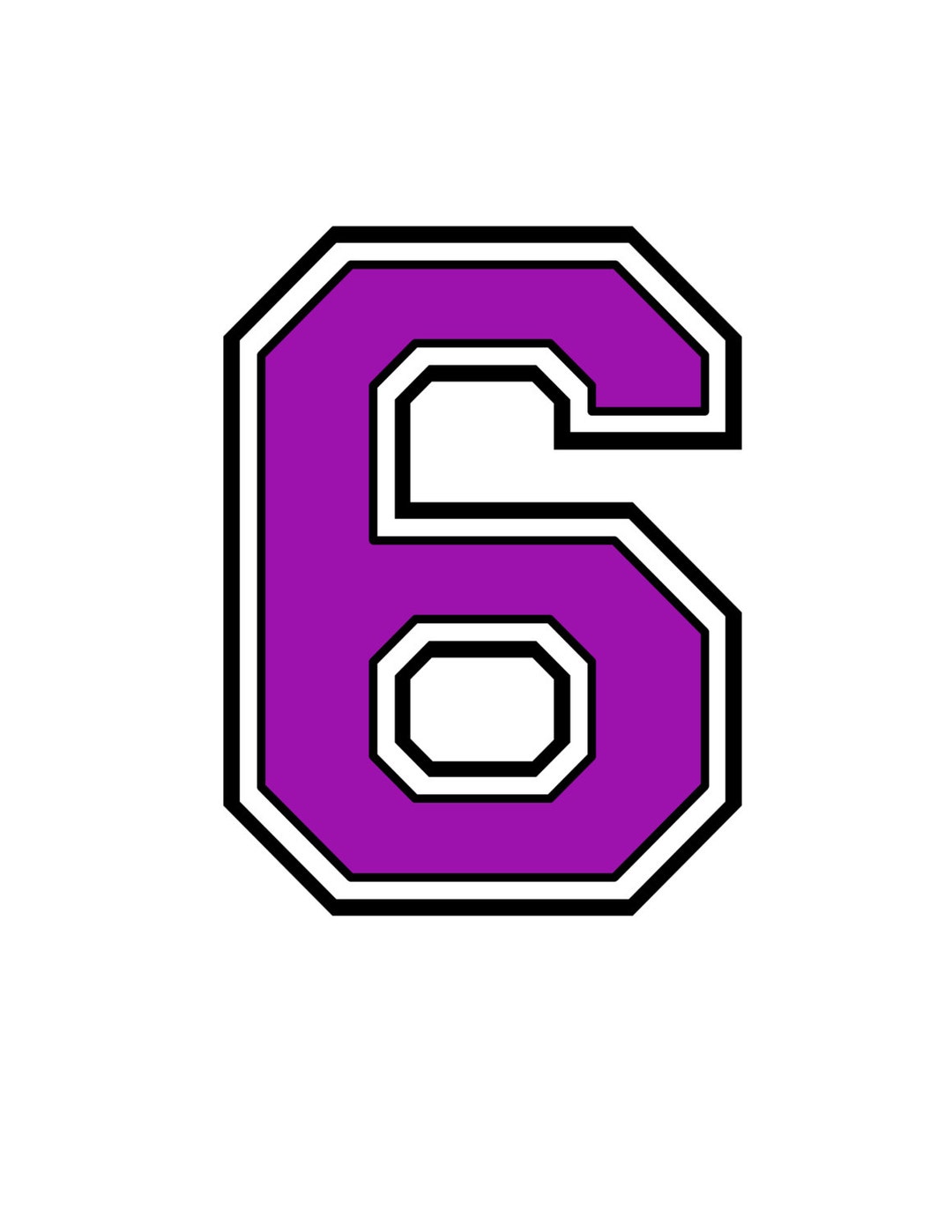 Iron on Purple Number #6 for Tshirt Transfer INSTANT DOWNLOAD - Etsy