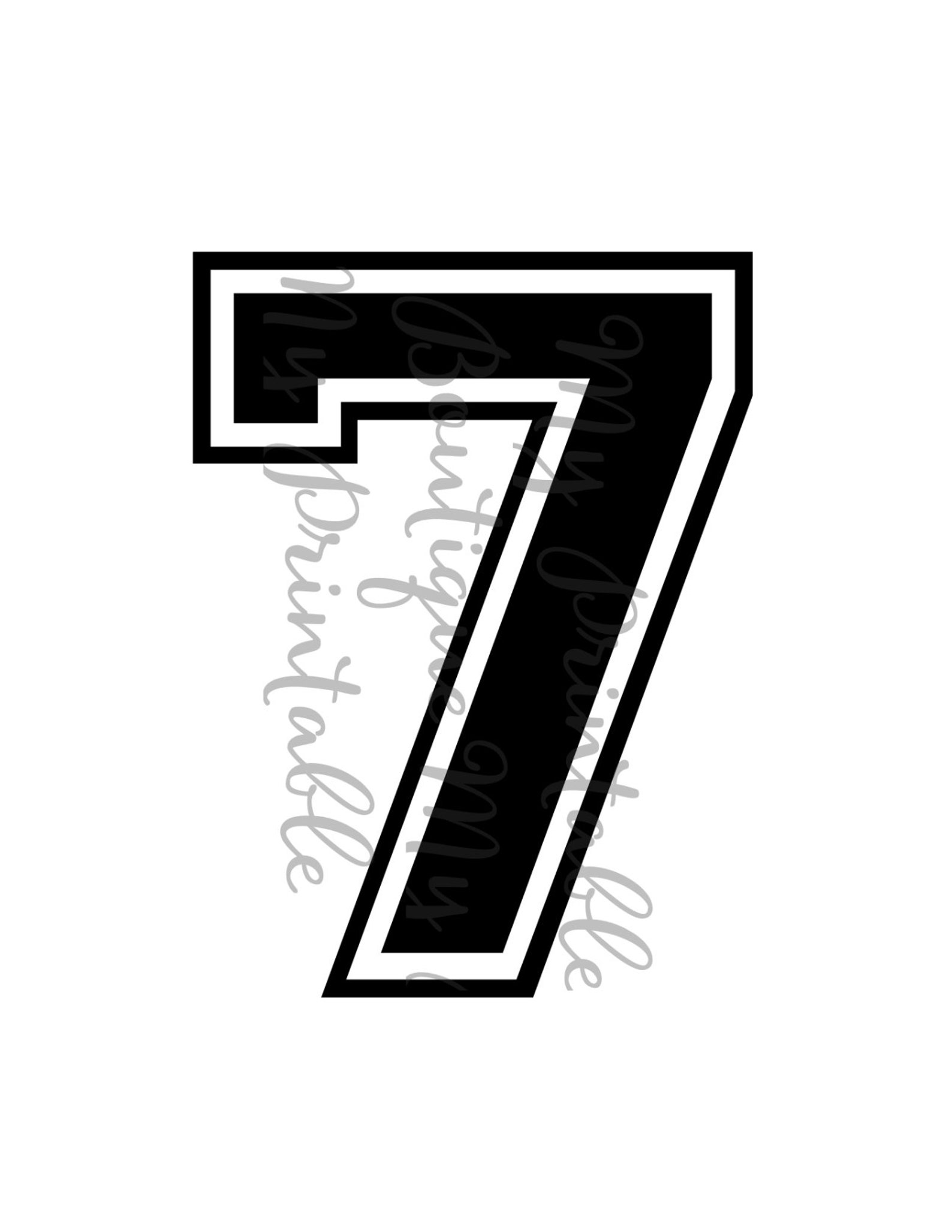 Iron on Number # 7 for Tshirt, Instant Download - Etsy
