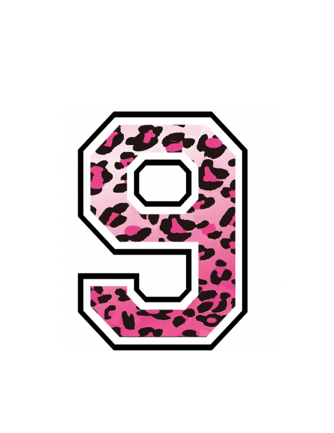 Iron on Number 9 Pink Cheetah for Tshirt Iron on Transfer, Instant ...