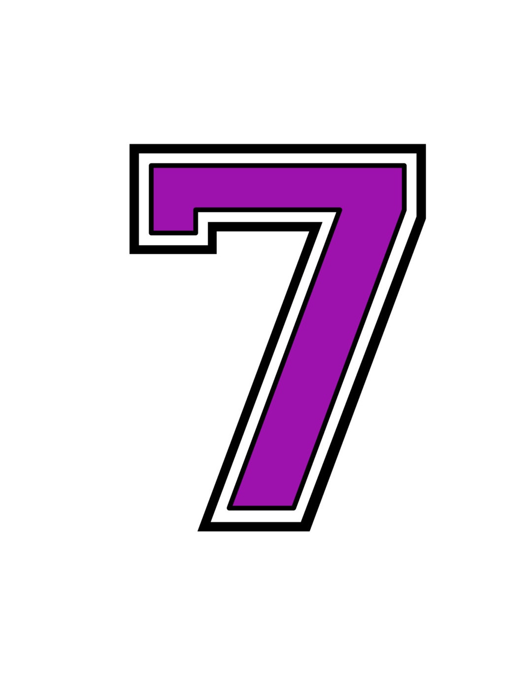Iron on Transfer Purple Number # 7 for Tshirt, Instant Download - Etsy