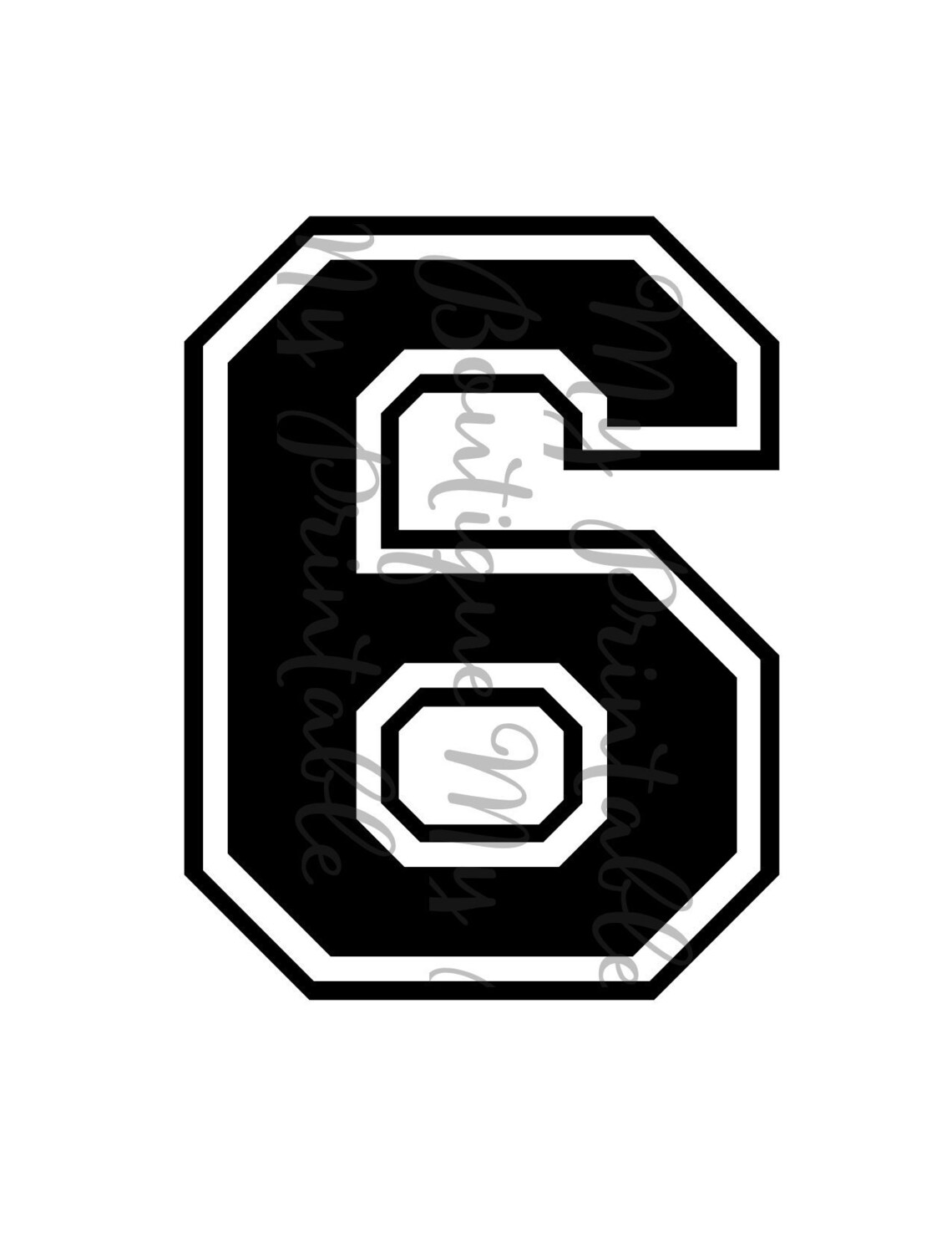 Iron on Number #6 for Tshirt Transfer INSTANT DOWNLOAD - Etsy