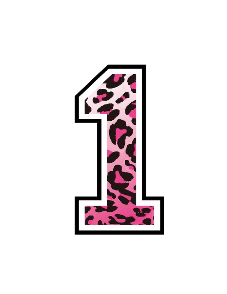 Iron on Number 1 Pink Cheetah for Tshirt Iron on Transfer, Instant ...