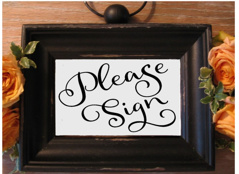 Wedding Sign,please Sign, Printable 8" X 10" , Instant Download ...