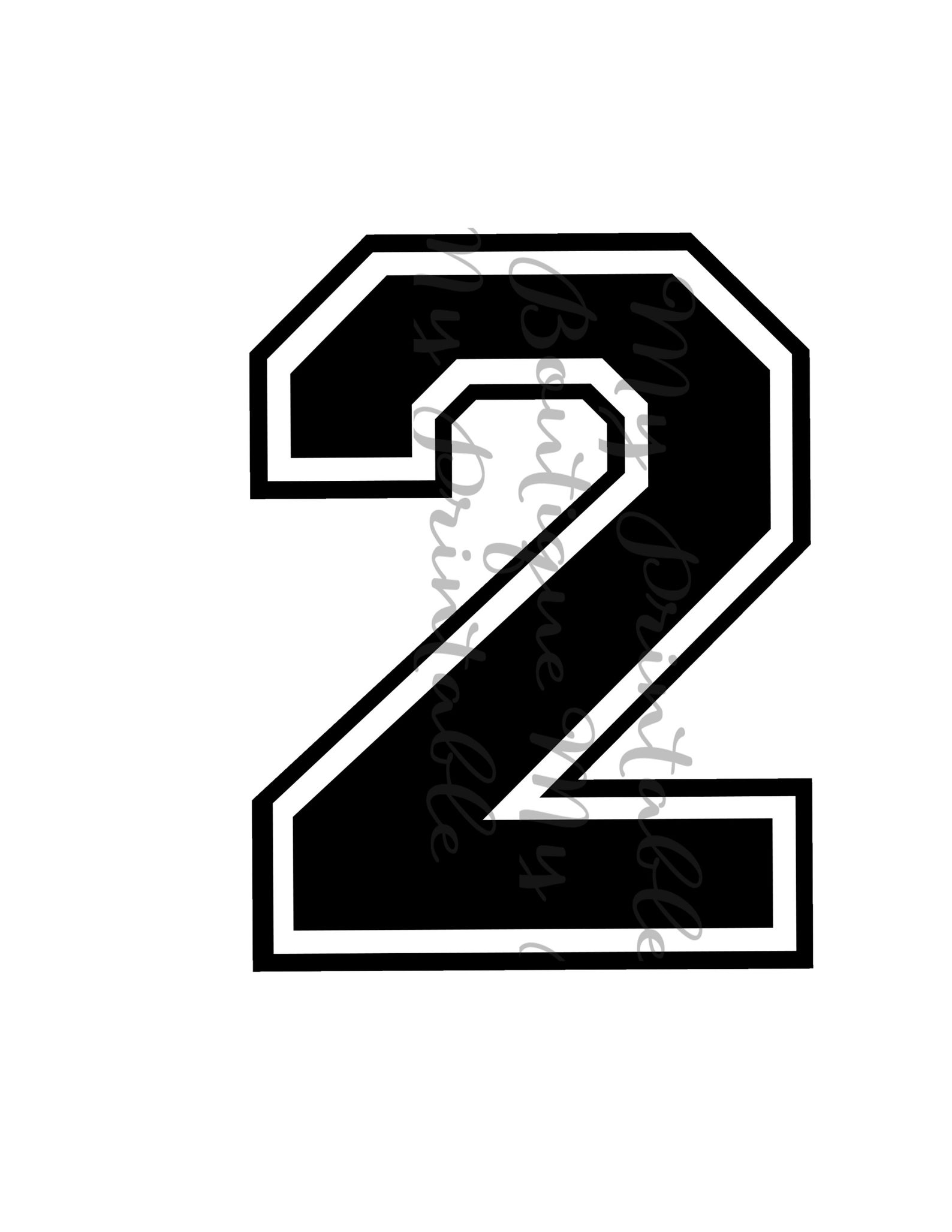 Iron on Number 2 for T Shirt Transfer INSTANT DOWNLOAD - Etsy