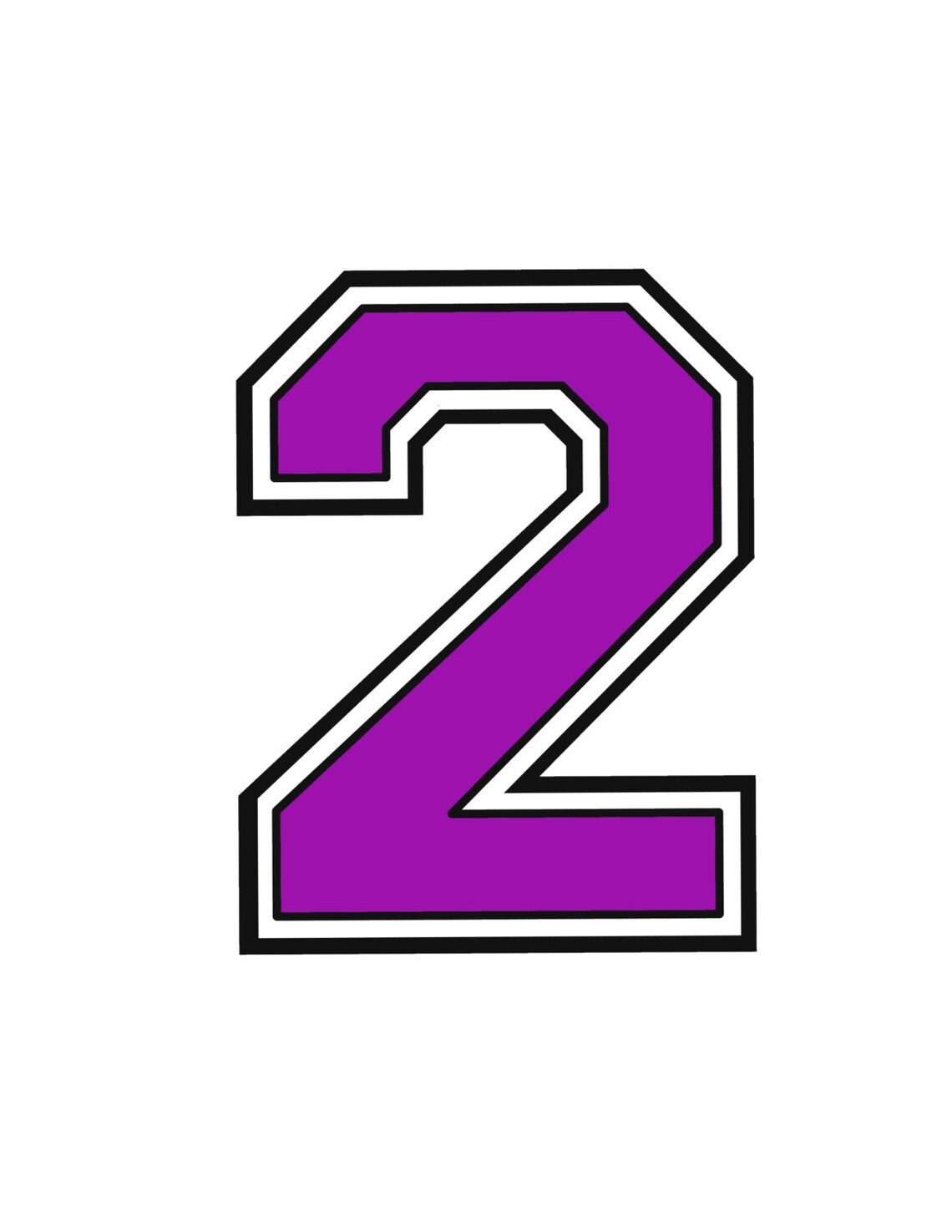 Iron on Purple Number 2 for T Shirt Transfer INSTANT DOWNLOAD - Etsy