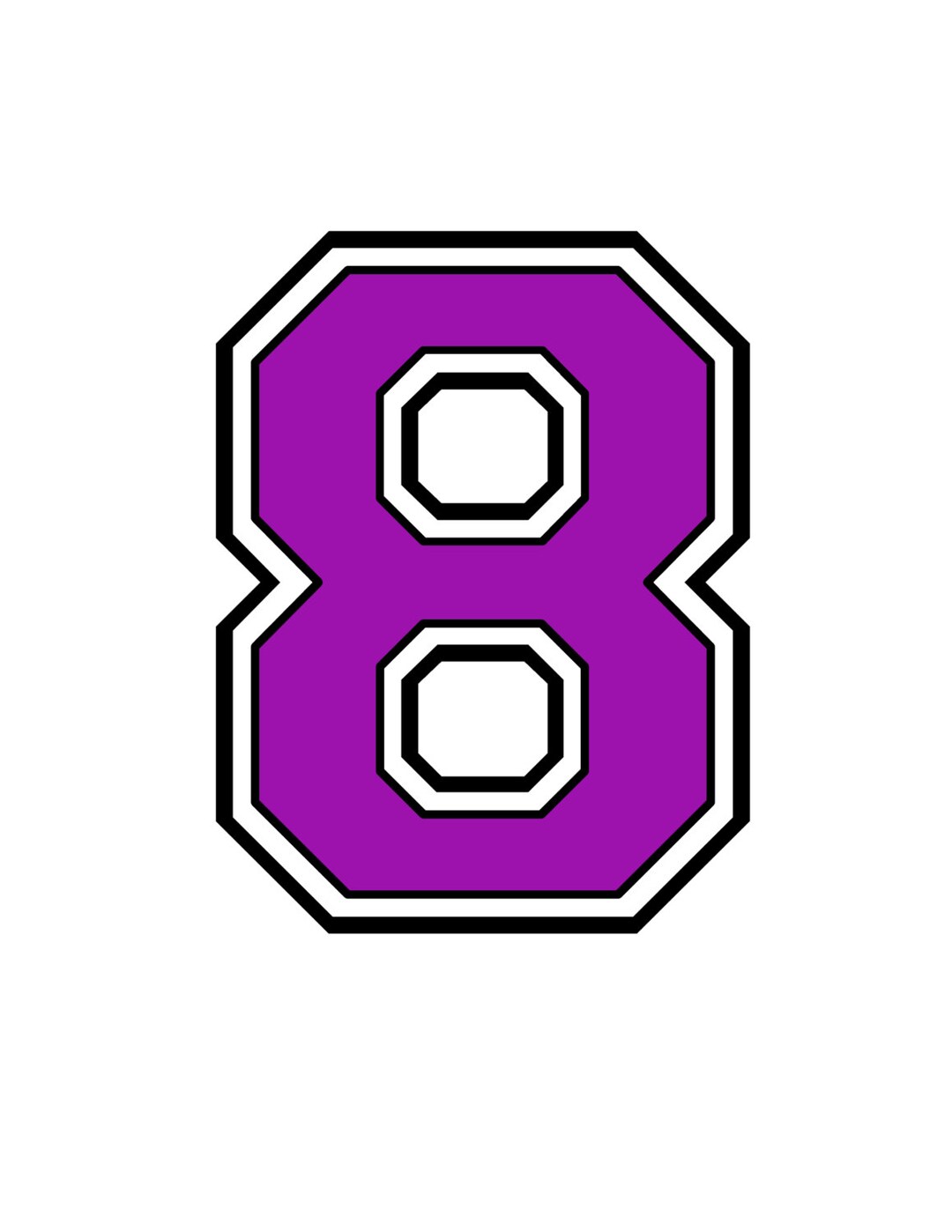 Iron on Transfer Purple Number# 8 for T Shirt Transfer Instant Download ...
