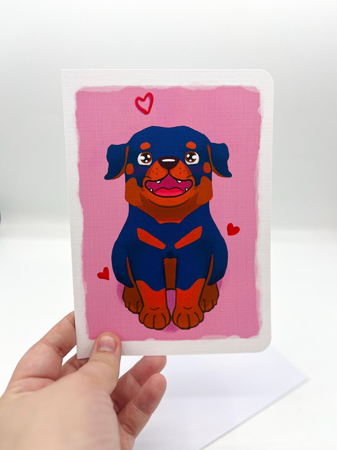 Valentine's Rottweiler Love Dog - 5"x7" Card With Envelope - Etsy
