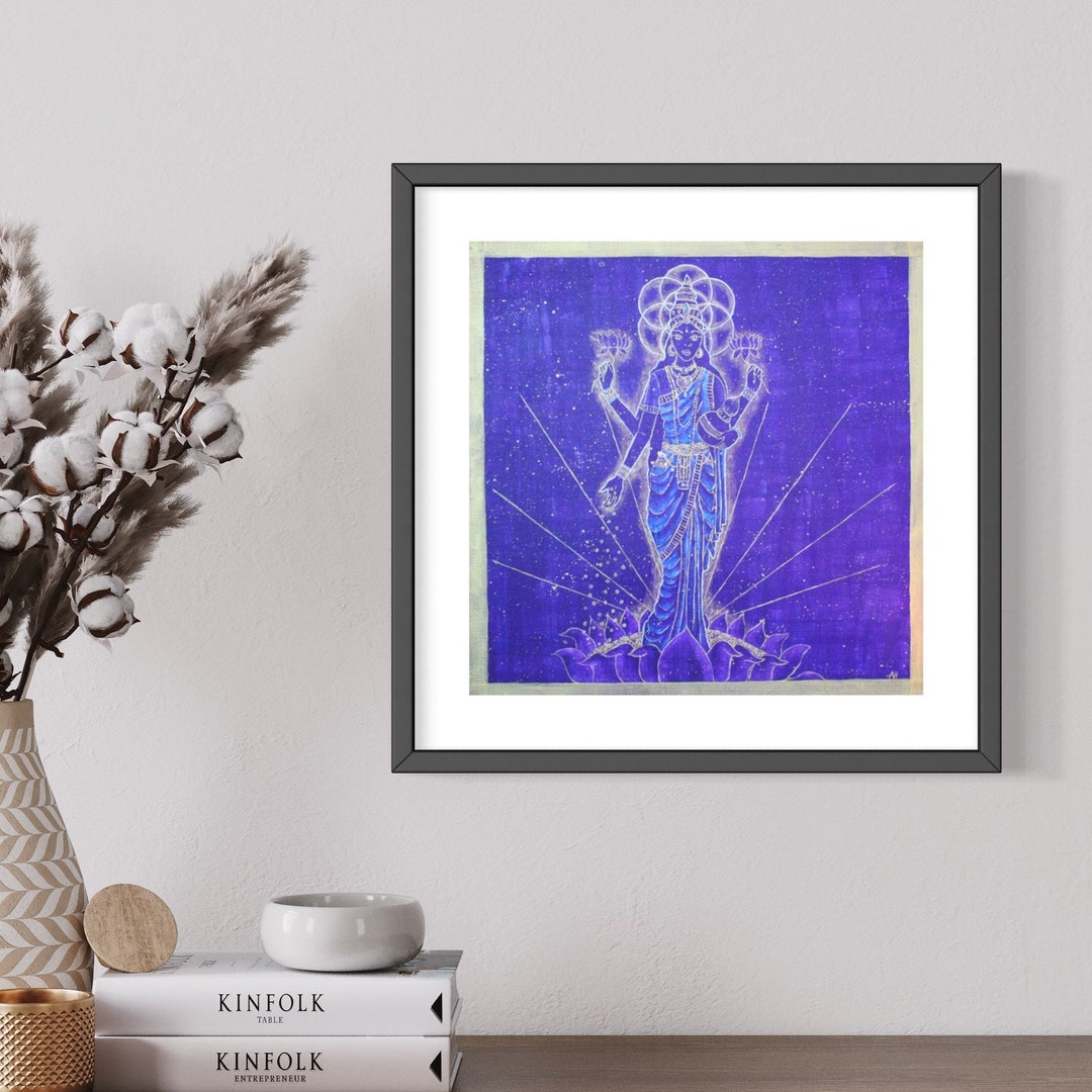 Lakshmi Print Hindu Goddess of Abundance 8x8 Inches Print in - Etsy
