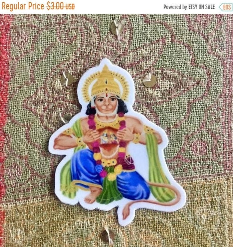 Hanuman Sticker Hindu God of Devotion Die Cut Sticker | Etsy