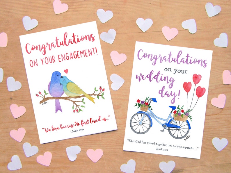 Congratulations on Your Engagement Card With Christian Bible Verse we ...