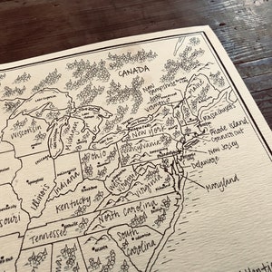 United States Map: Aged Handmade Hand Drawn Authentic Gift - Etsy