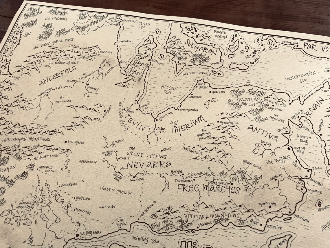 Dragon Age Map of Thedas: Aged Handmade Hand Drawn | Etsy Canada