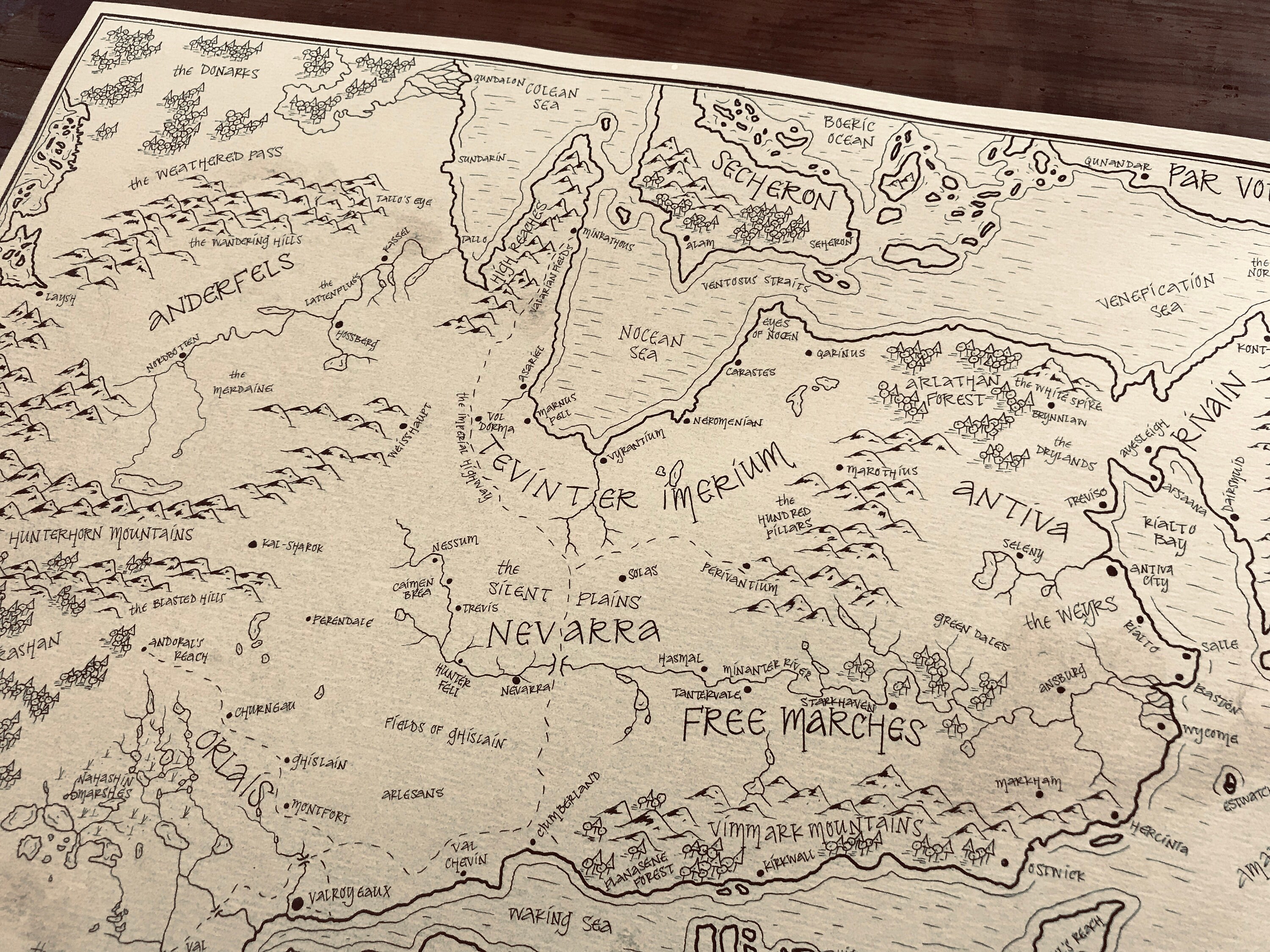 Dragon Age Map of Thedas: Aged Handmade Hand Drawn | Etsy Canada