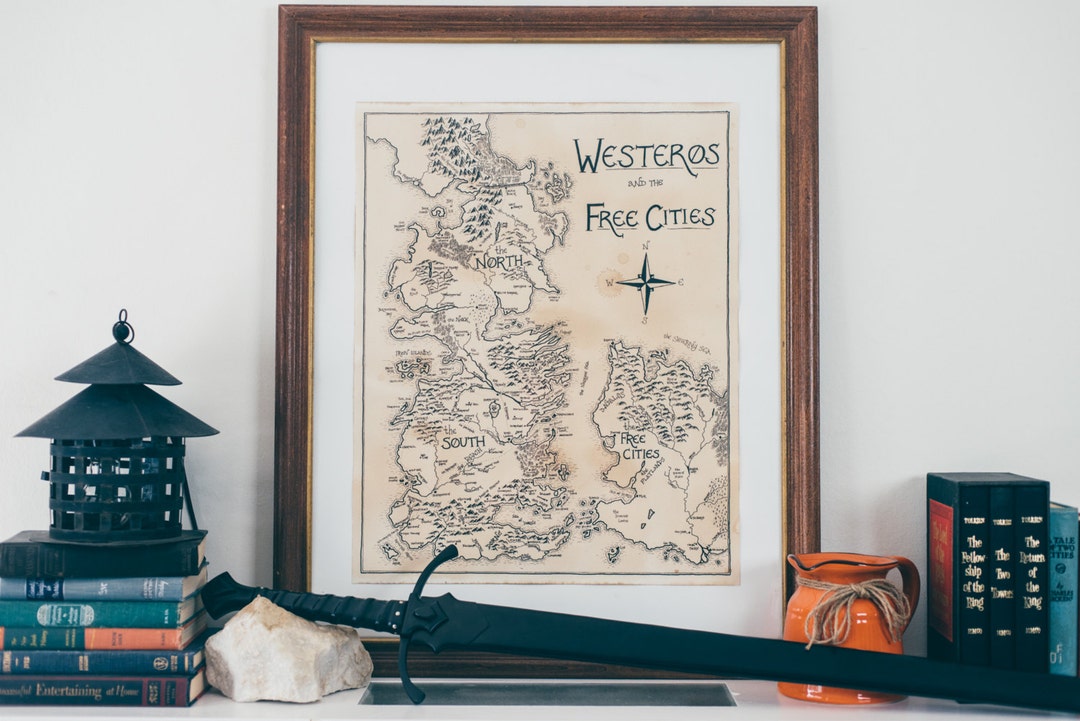 Map of Westeros: Aged, Handmade, Hand Drawn, Authentic Game of Thrones ...
