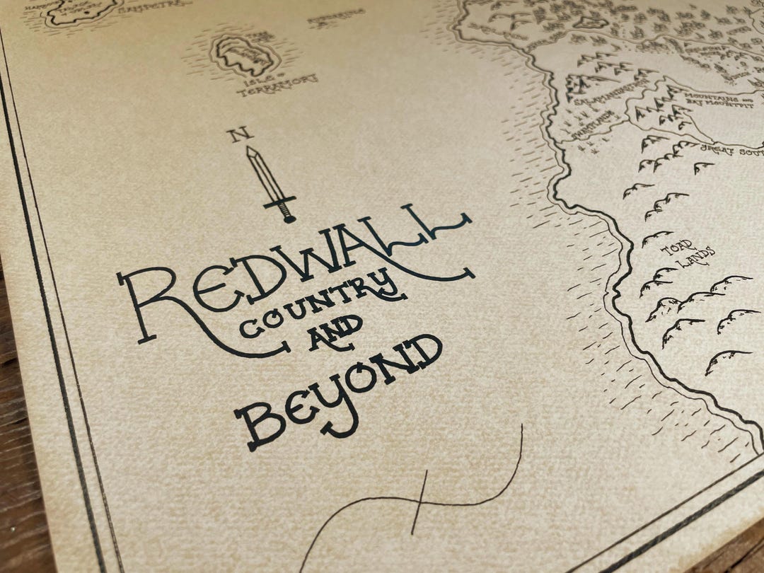 Map of Redwall: Aged, Handmade, Hand Drawn, Authentic Gift, Fantasy Art ...