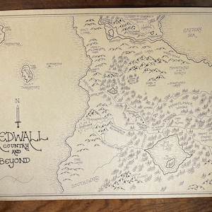 Map of Redwall: Aged, Handmade, Hand Drawn, Authentic Gift, Fantasy Art ...