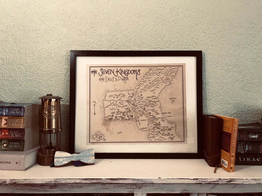 Map the Graceling World: Aged, Handmade, Hand Drawn, Authentic Gift ...