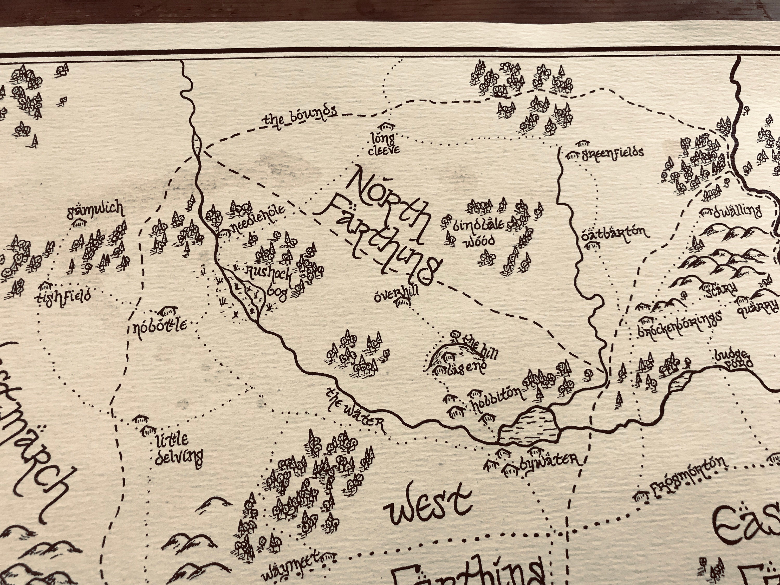 Map of the Shire From Middle Earth: Aged Handmade Hand | Etsy UK