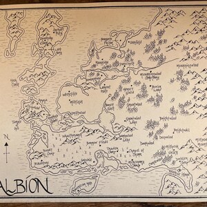 Fable Map, Albion: Aged, Handmade, Hand Drawn, Authentic Gift, Fantasy ...