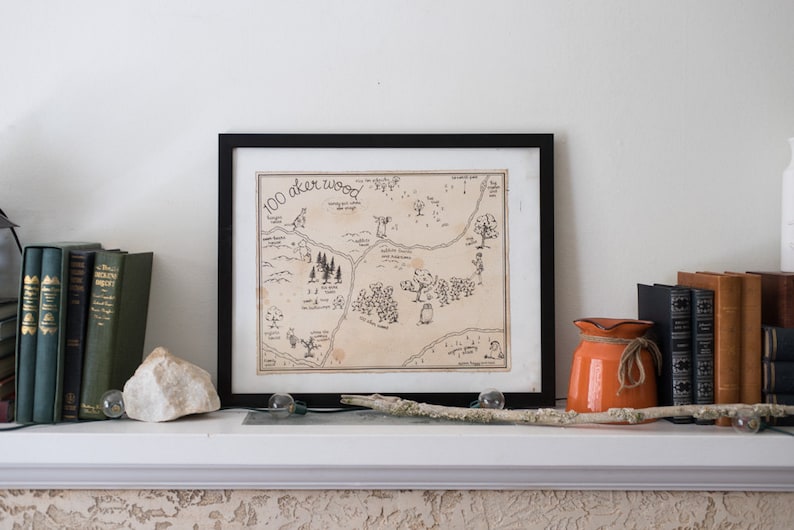 Map of 100 Aker Wood: Aged Handmade Hand Drawn Authentic - Etsy