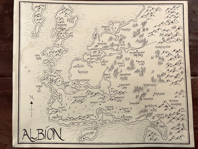 Fable Map Albion: Aged Handmade Hand Drawn Authentic Gift | Etsy