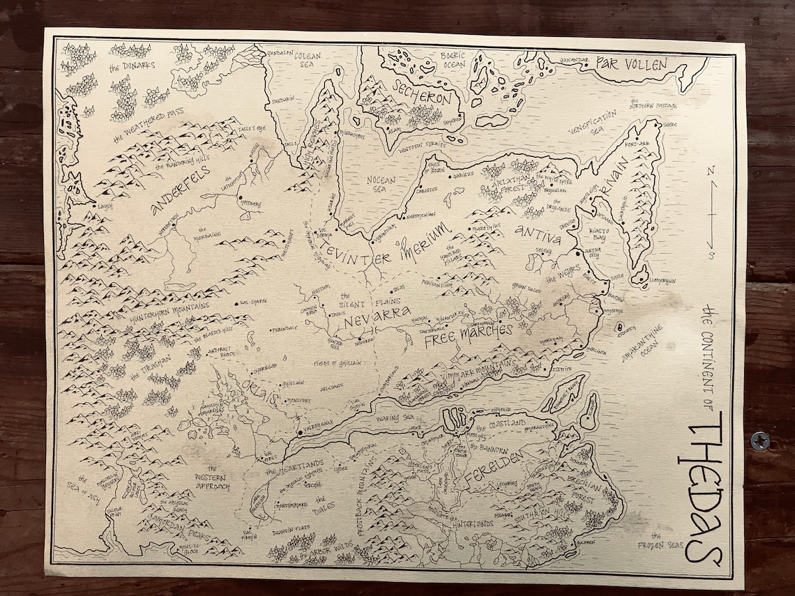 Dragon Age Map of Thedas: Aged Handmade Hand Drawn | Etsy Canada