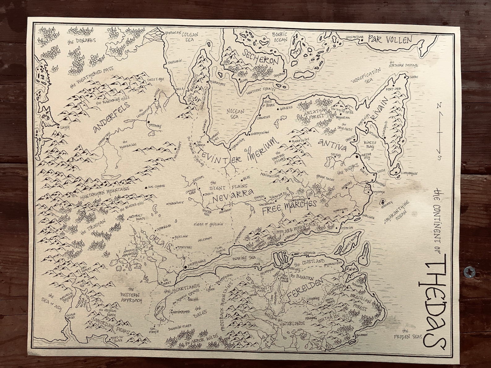 Dragon Age Map of Thedas: Aged Handmade Hand Drawn | Etsy