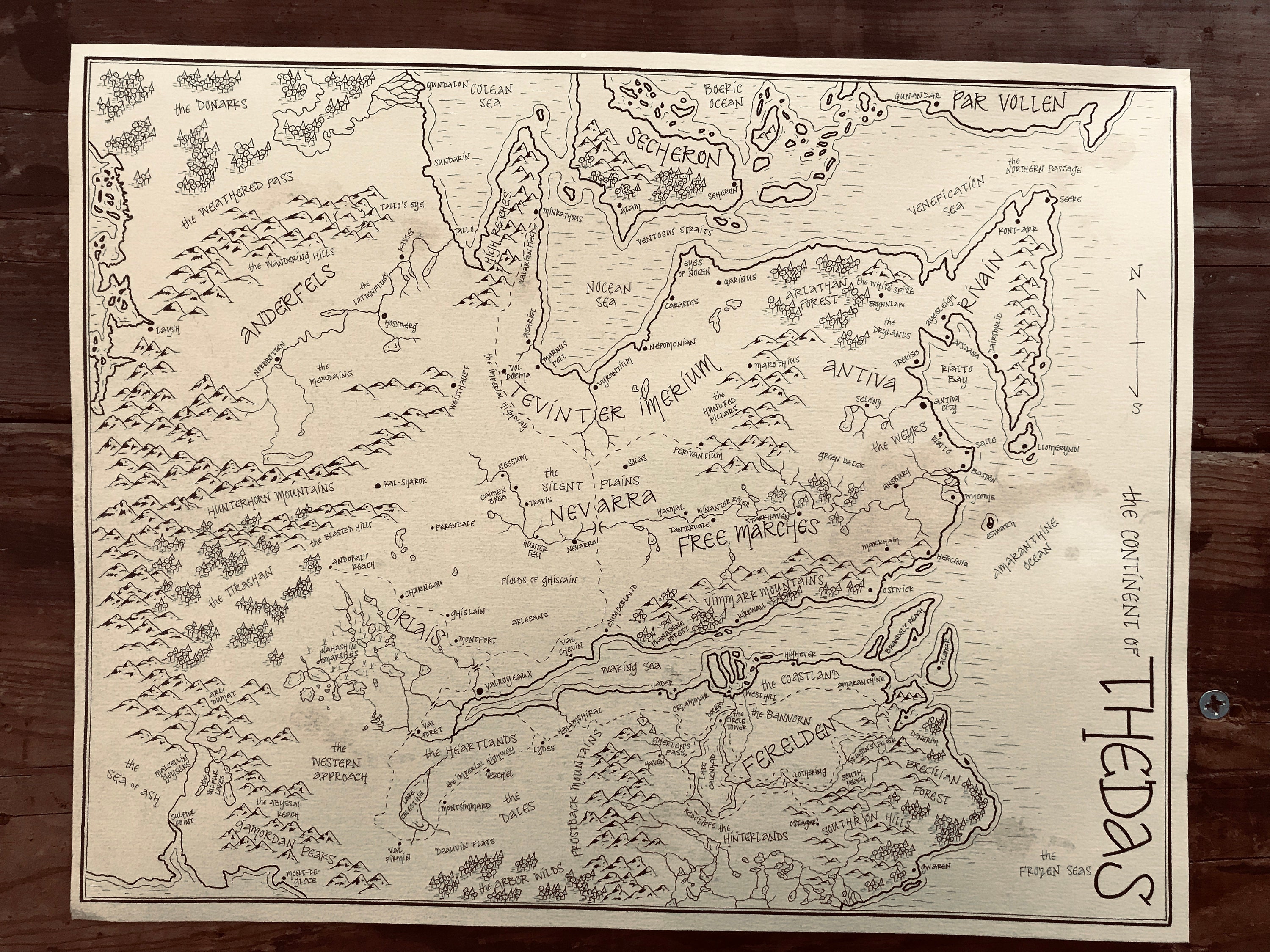 Dragon Age Map of Thedas: Aged Handmade Hand Drawn | Etsy Canada