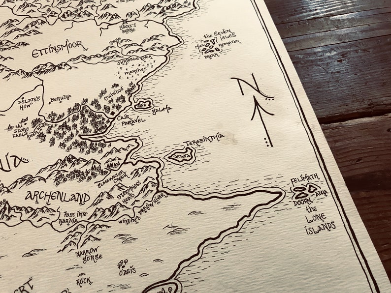 Map of Narnia and the Surrounding Lands: Aged Handmade Hand | Etsy