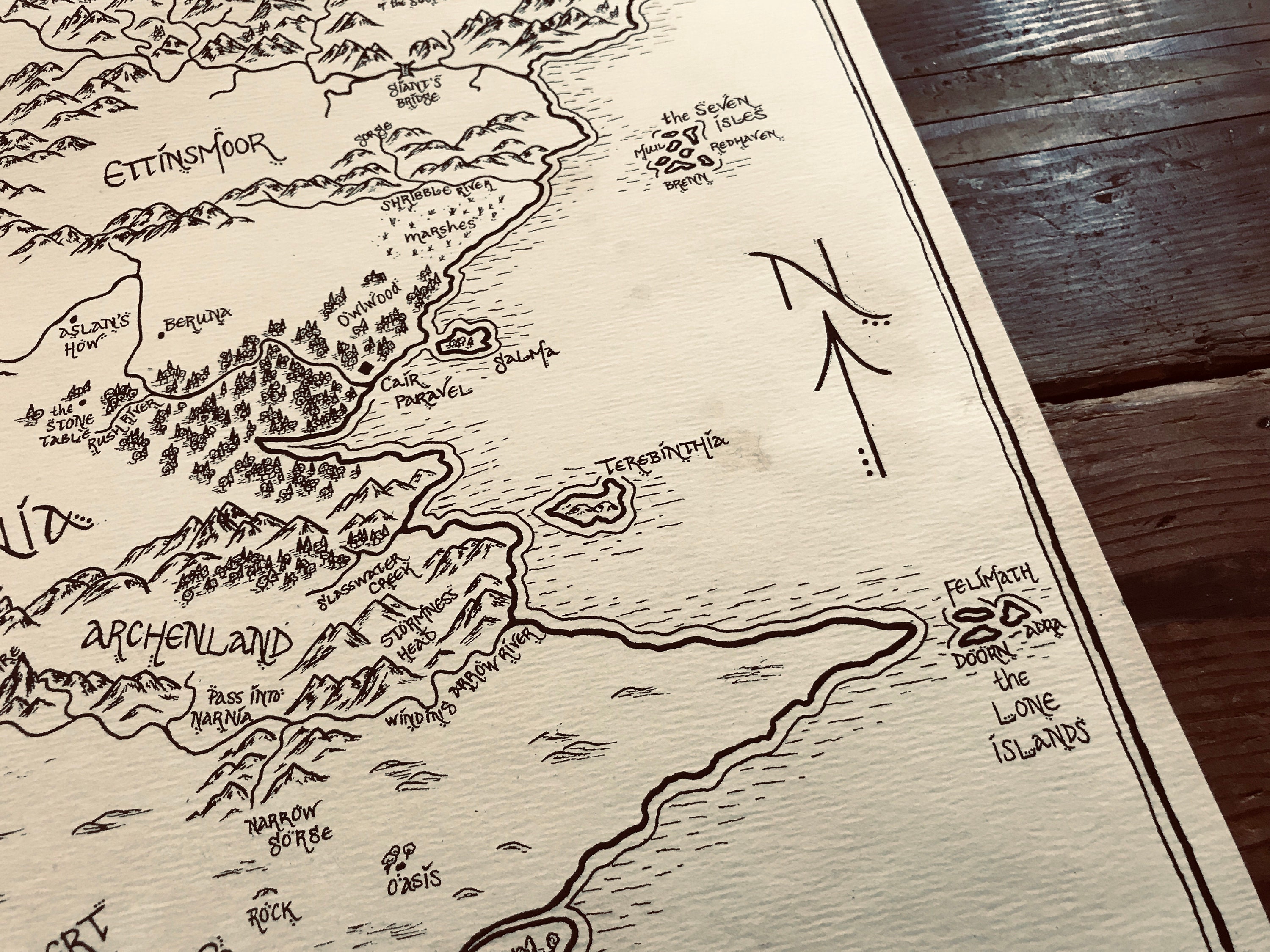 Map of Narnia and the Surrounding Lands: Aged Handmade Hand | Etsy