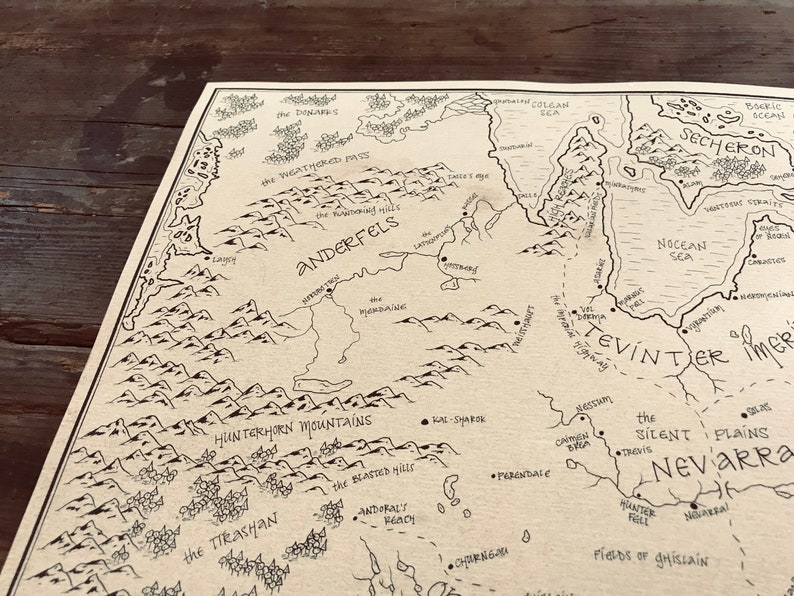 Dragon Age Map of Thedas: Aged Handmade Hand Drawn | Etsy