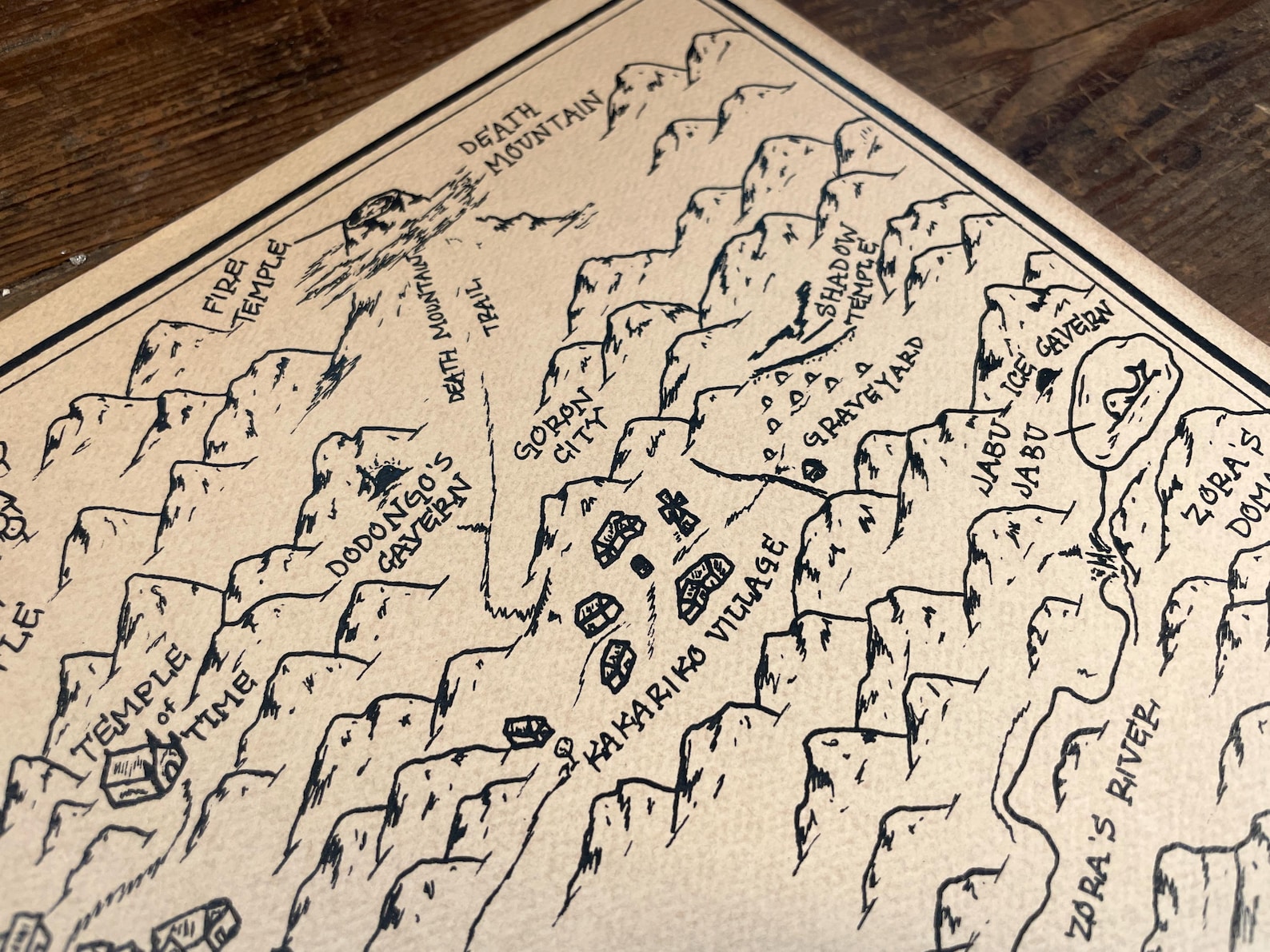 Map of Hyrule: Aged, Handmade, Hand Drawn, Authentic Gift, Fantasy Art ...