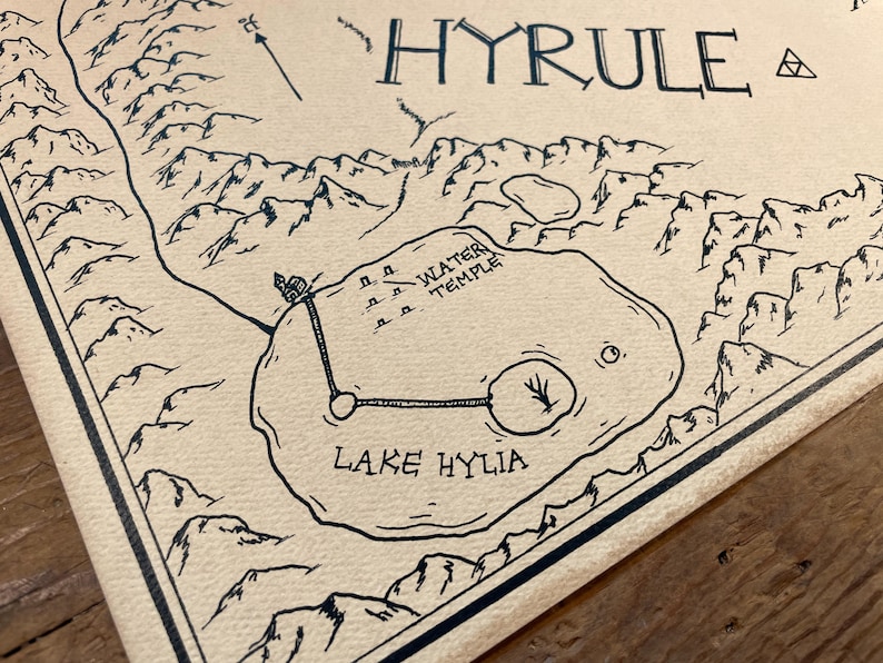 Map of Hyrule: Aged, Handmade, Hand Drawn, Authentic Gift, Fantasy Art ...