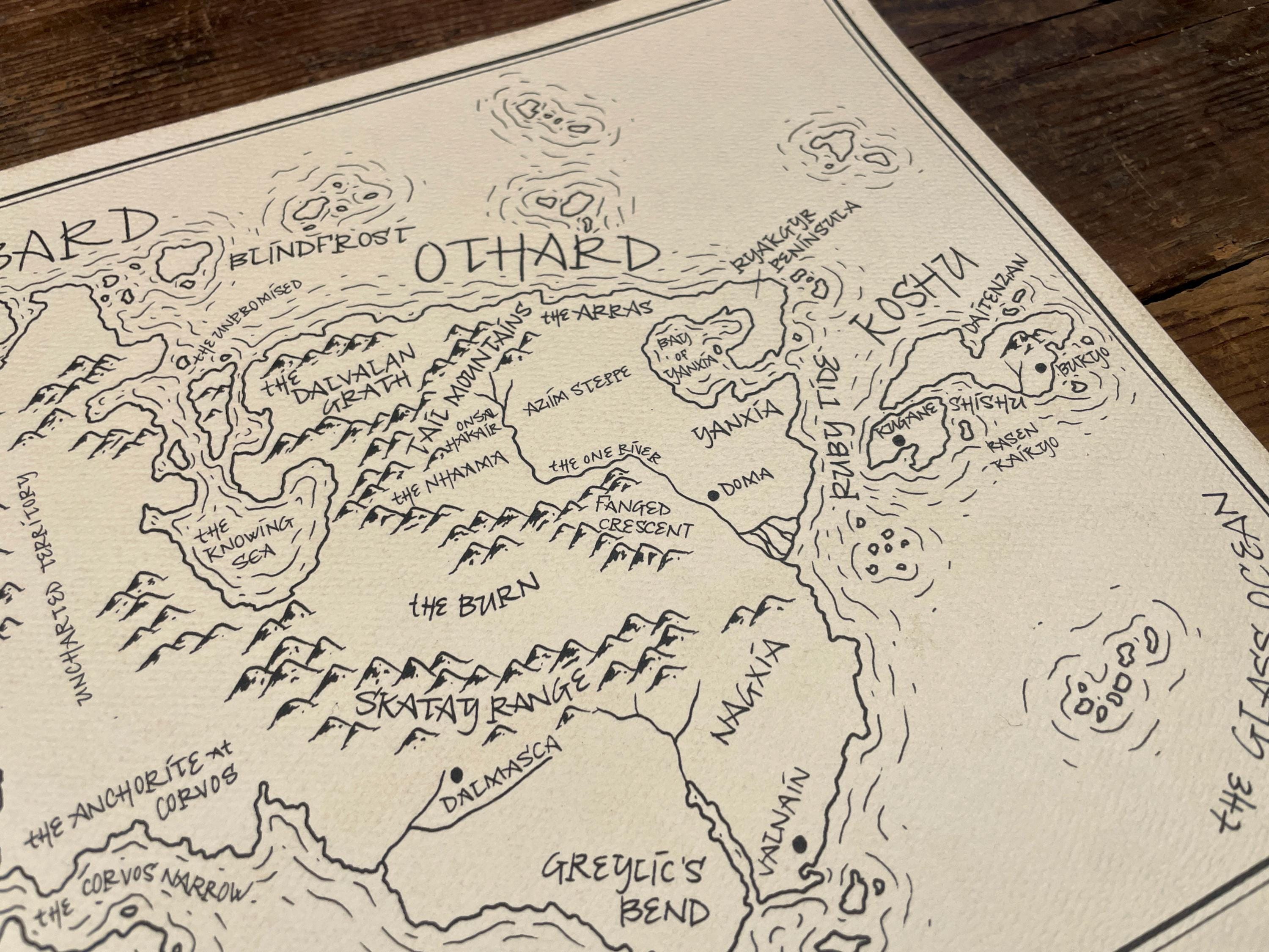 Final Fantasy 14 Map: Hand Drawn Map of the Three Great Continents From ...