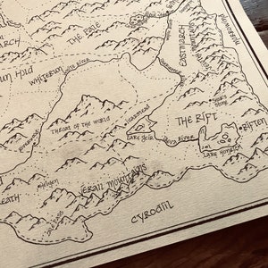 Map of Skyrim: Aged, Handmade, Hand Drawn, Authentic Gift, Fantasy Art ...