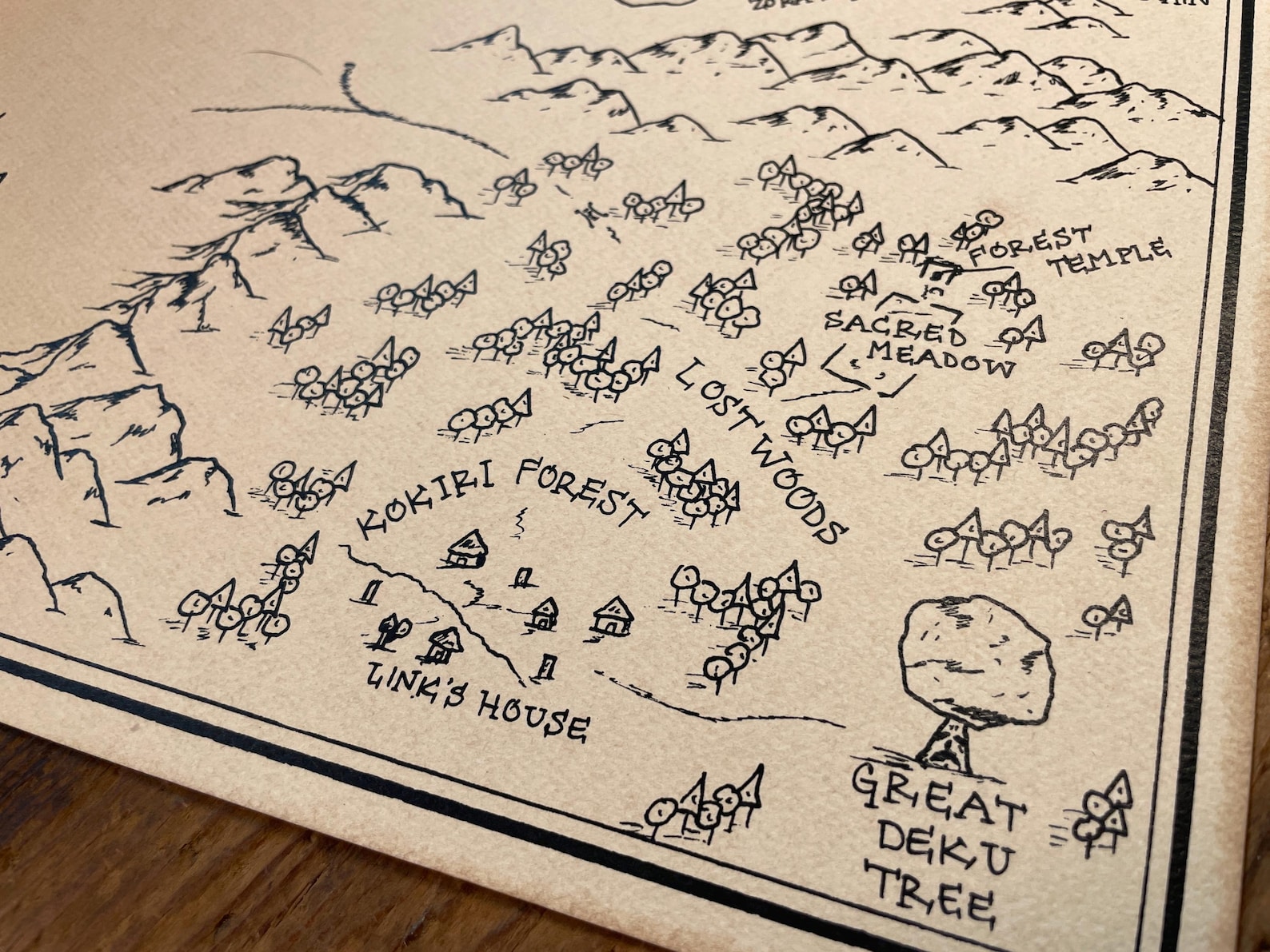 Map of Hyrule: Aged, Handmade, Hand Drawn, Authentic Gift, Fantasy Art ...