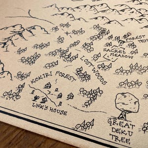 Map of Hyrule: Aged, Handmade, Hand Drawn, Authentic Gift, Fantasy Art ...