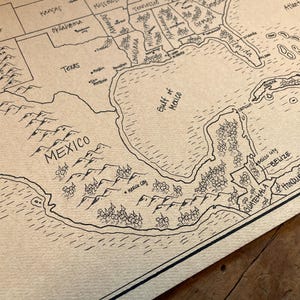 United States Map: Aged, Handmade, Hand Drawn, Authentic Gift of ...