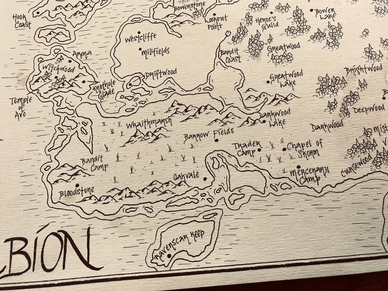 Fable Map Albion: Aged Handmade Hand Drawn Authentic Gift | Etsy