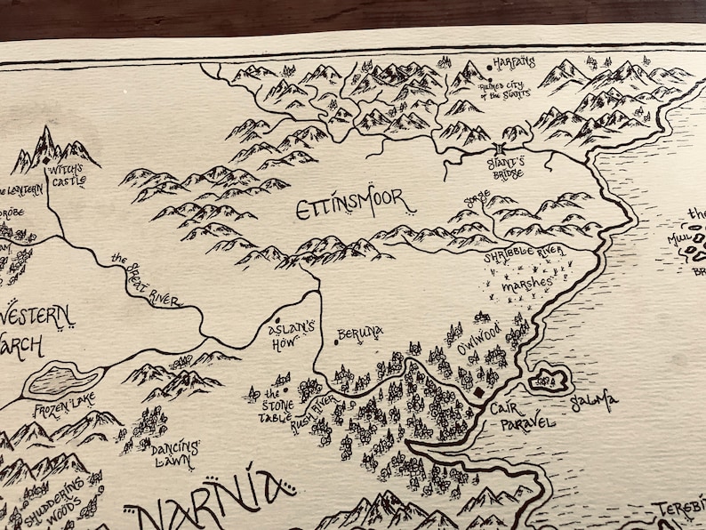 Map of Narnia and the Surrounding Lands: Aged Handmade Hand | Etsy