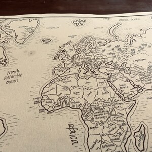 World Map: Aged, Handmade, Hand Drawn, Gifts, Fantasy Style Art - Etsy