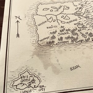 Map the Graceling World: Aged, Handmade, Hand Drawn, Authentic Gift ...