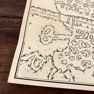 D&D Map of Gracklstugh: Aged, Handmade, Hand Drawn, Authentic Gift ...