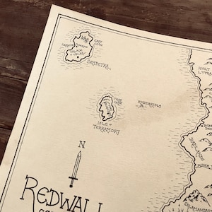 Map of Redwall: Aged, Handmade, Hand Drawn, Authentic Gift, Fantasy Art ...