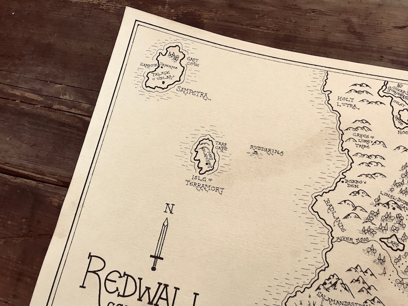 Map of Redwall: Aged Handmade Hand Drawn Authentic Gift - Etsy Sweden