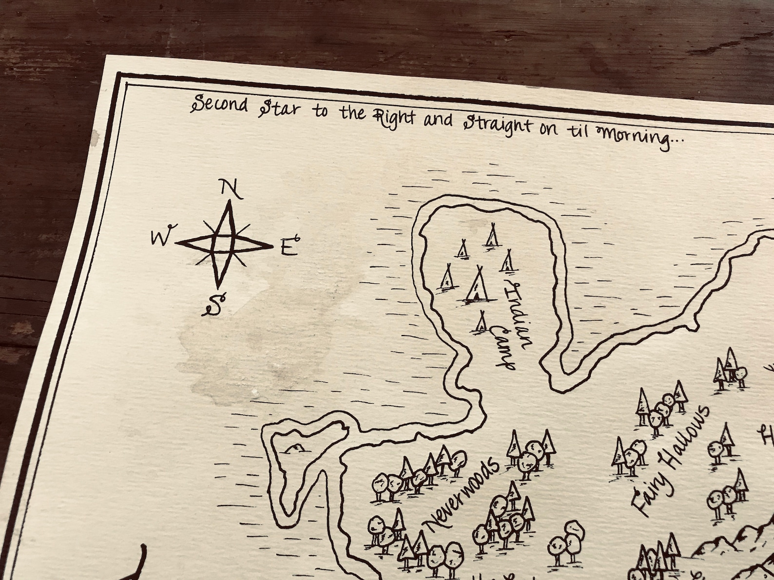 Map of Neverland: Aged Handmade Hand Drawn Authentic Gift - Etsy