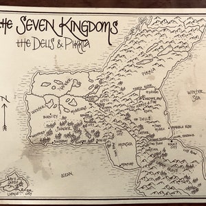 Map the Graceling World: Aged, Handmade, Hand Drawn, Authentic Gift ...